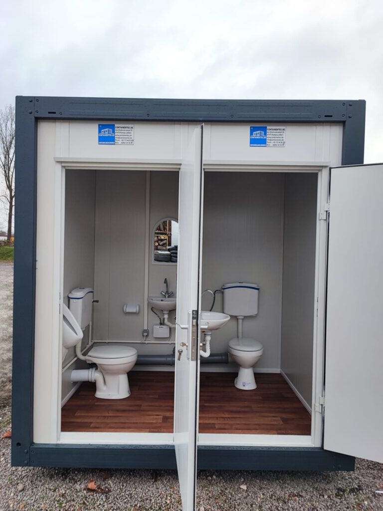 Raumcontainer mit Damen und Herren WC – Containertec.de | Container nach Wunsch